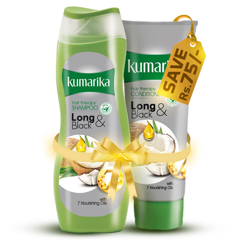 Kumarika Long & Black Shampoo 180ml + Kumarika Long & Black Conditioner ...